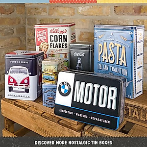 Nostalgic-Art Retro storage tin box flat, 84.5 oz, Cookies 'n' Biscuits – Gift idea for the kitchen, metal can with lid, vintage design