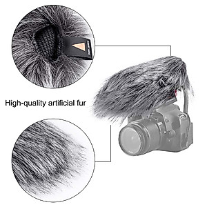 comica CVM-MF2 Outdoor Microphone Furry Windscreen Muff Professional Wind Cover Compatible with CVM-V30 LITE Shotgun Video Microphone