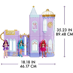 MGA Dream Ella Majestic Castle Playset, Fits 11.5" Fashion Dolls, Furniture & Accessories, Portable 35" H x 18" W Dollhouse Play Pretend Gift for Kids, Toys for Girls & Boys Ages 3 4 5+ Years