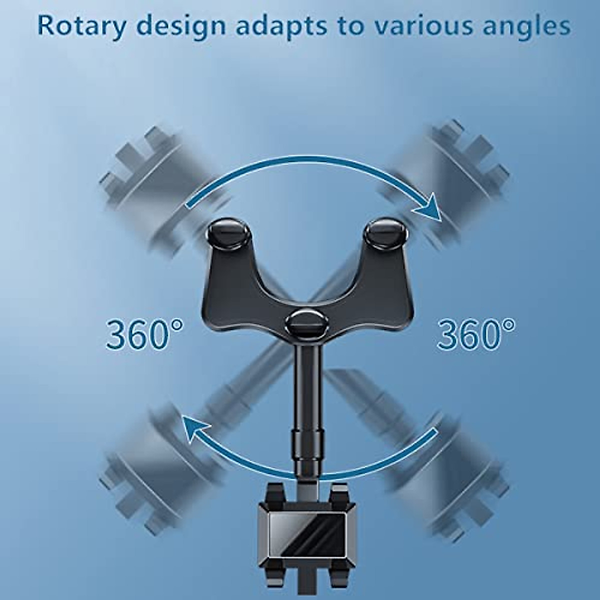 SNKINE 2022 New 360° Rotatable and Retractable Car Phone Holder, Multifunctional Universal Car Rearview Mirror Phone Holder GPS Navigation Mount for All Mobile Phones (Black)