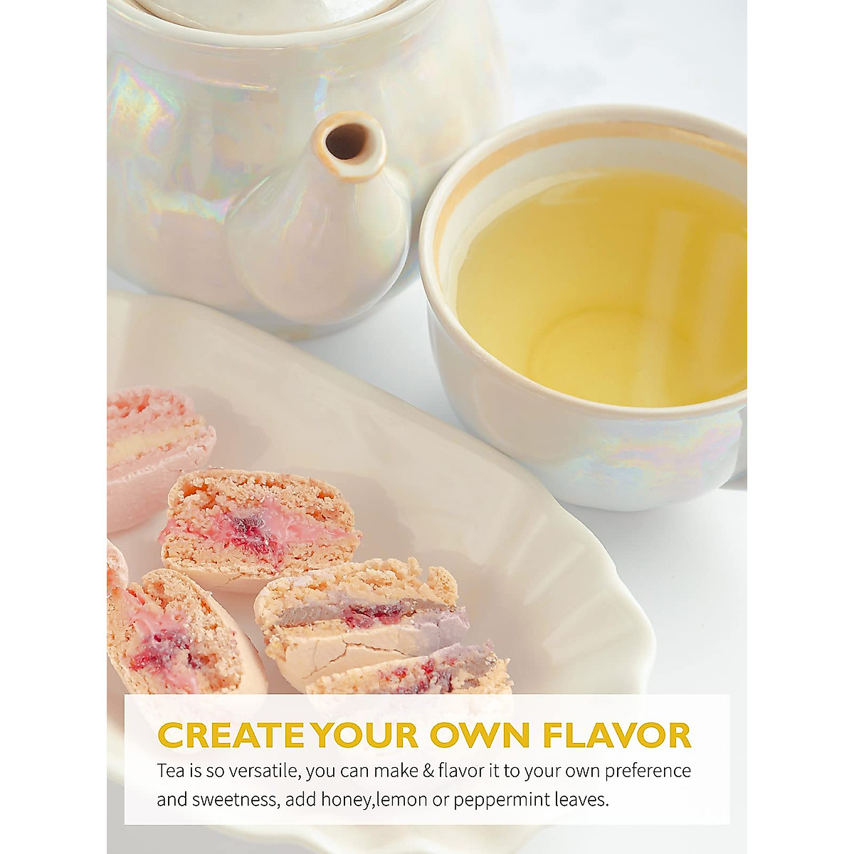 TeeLux Mullein Leaf Tea Bags, 3g/Bag, Natural Mullein Leaves, Caffeine Free, Pure Mullein Herbal Tea, 30 Tea Bags