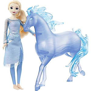 Mattel Disney Frozen Toys, Elsa Fashion Doll & Horse-Shaped Water Nokk Figure, Set Inspired by Mattel Disney's Frozen 2 Movie