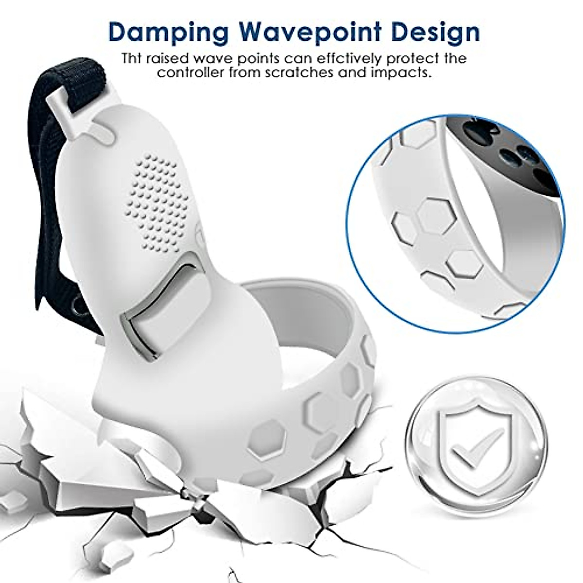 Pockety VR Handle Silicone Protective Cover for Controller Grips Strap for VR Accesories(Black)