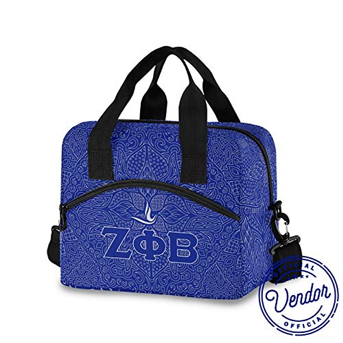 BBGreek Zeta Phi Beta Sorority Paraphernalia - Lunch Tote Bag with Shoulder Straps - Official Vendor - Zentangle