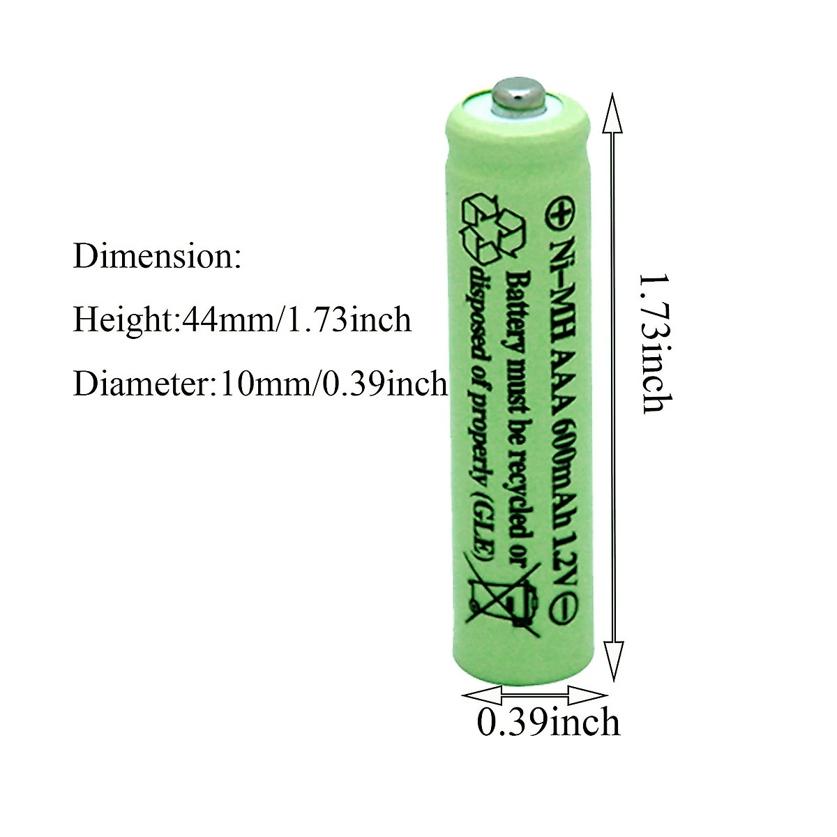 QBLPOWER Solar Light Batteries AAA Triple A NIMH 600mAh 1.2V Rechargeable for Garden Lights Remotes Mice(8Pcs)