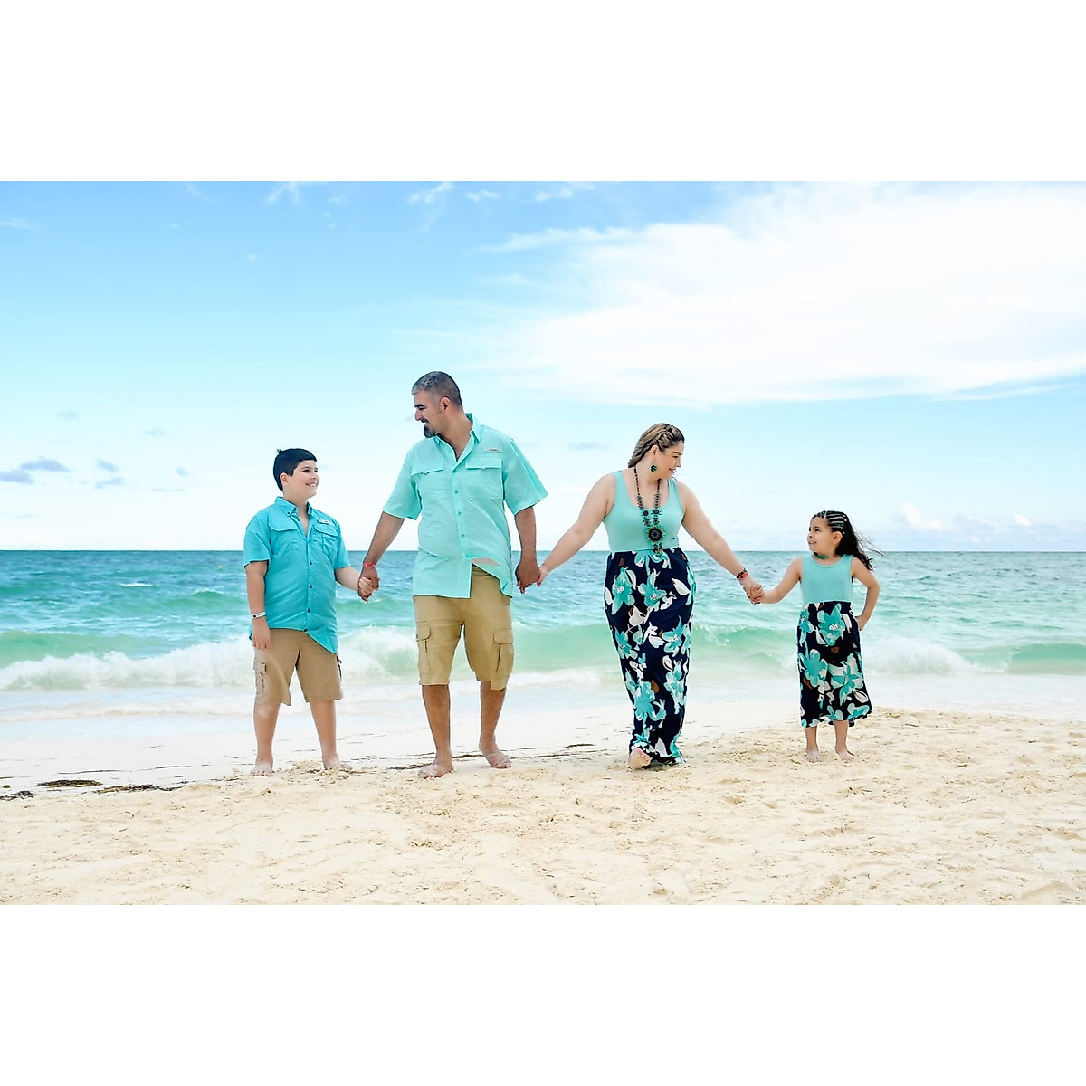 Qin.Orianna Mommy and Me Boho Floral Family Matching Maxi Dress with Pocket for Mother’s Day Green