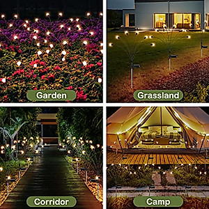 URMONA 8 Pcs Solar Powered Garden Lights Outdoor Waterproof, New Upgrade Swaying Starburst Lights, Solar Outdoor Lights, Decorative Lights for Yard Patio Pathway Landscape, Warm White(8 Pack)