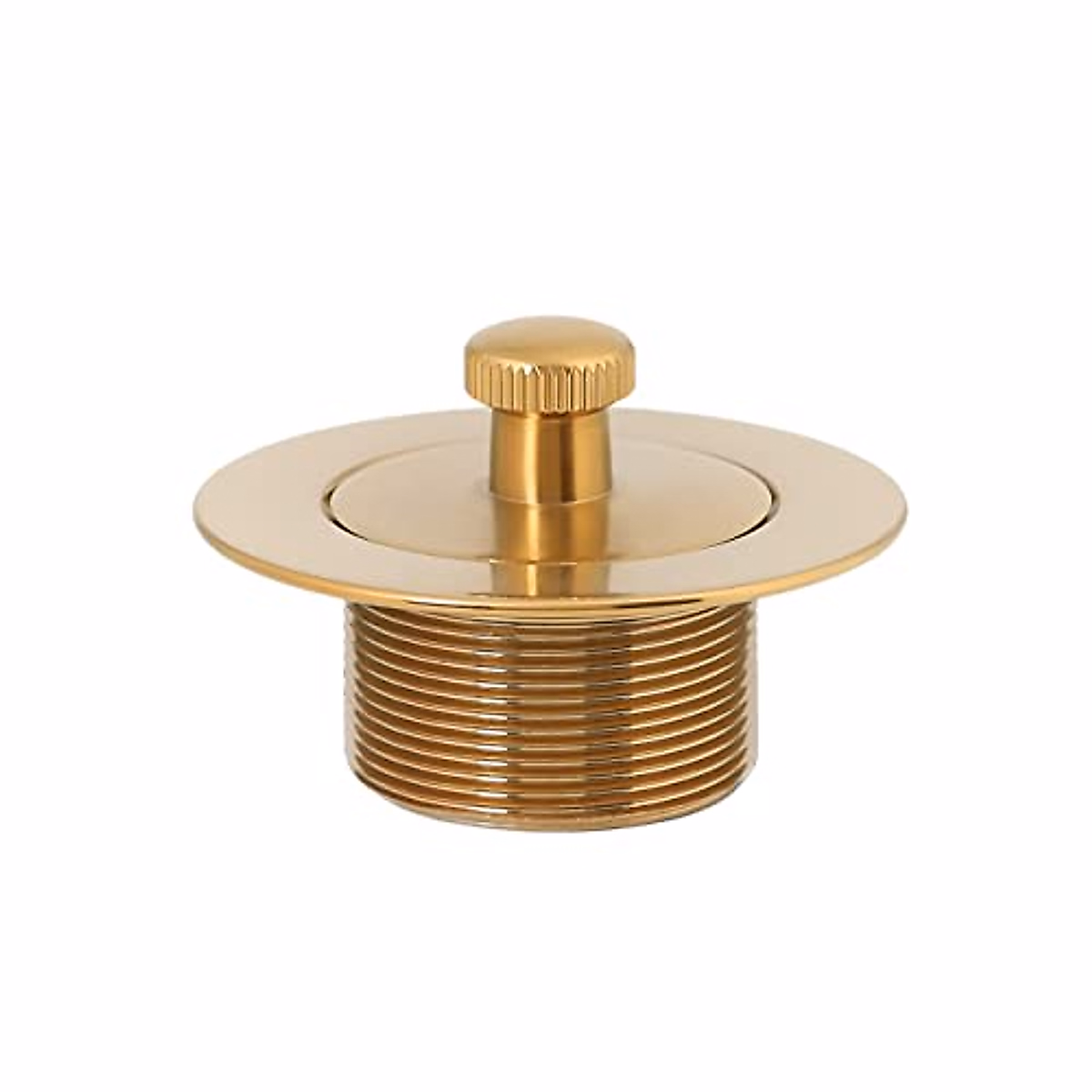 100% Brass Lift and Turn Bathtub Drain Set w/Overflow Plate - Drain Conversion Kit - Fits All Bathtub Sizes - Universal Fine/Coarse Thread - Designed & Tested in America (Brushed Gold)