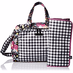 JuJuBe Be Prepared Travel Carry-on/Diaper Bag, Onyx Collection - Gingham Bloom
