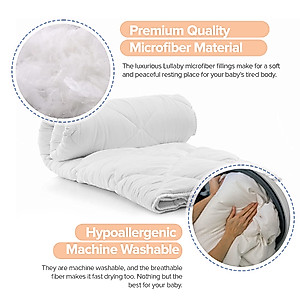 Continental Bedding Toddler Comforter, 100% White Down Duvet Insert, Sleep Blanket with Cotton Shell, Fits Standard Crib, Toddler Bed, 33x42 Inches, White