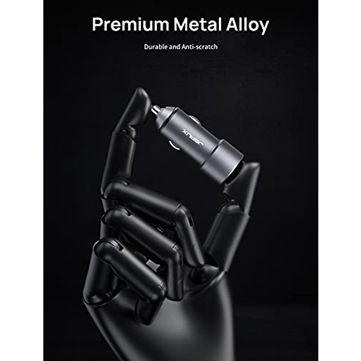 Car Charger, Car USB Charger 36W Fast Charging, JSAUX Metal Dual QC 3.0 Car Adapter with USB-C Cable[3.3ft] Compatible with Samsung Galaxy S10/S9/S8 Plus, Note 9/8, iPhone 7/8/X/XR-Grey