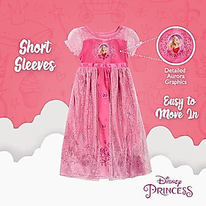 Disney Girls' Princess Fantasy Gown Nightgown, AURORA, 4T