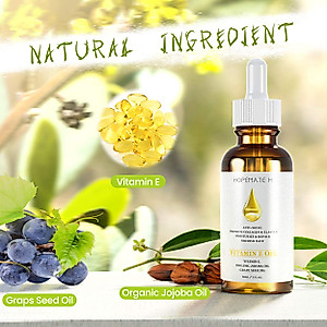HOPEMATE H Vitamin E Oil - Anti Aging, Reduce Wrinkles and Fine Lines for Moisturized & Youthful Skin - Pure & Natural Vitamin E Serum for Face, Hair, Nails (1 oz)