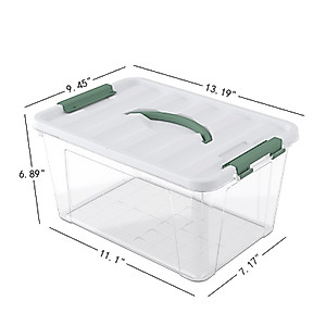 Udotry 14 Quart Plastic Latching Boxes with Lids, Clear Plastic Storage Bin with Lids, 4 Packs