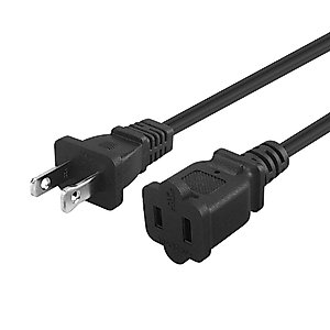 6FT(1.8M) Polarized US 2-Prong Male-Female Extension Power Cord Cable, 2 Outlet Extension Cable Cord US AC 2-Prong Male/Female Power cable10A/125V,Nema 1-15P to 1-15R Cable Polarity