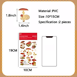 Rub on Transfers for Crafts, 16Sheets Mushroom Rub on Transfer Stickers Rub on Stickers Transfer Stickers Rub on Transfer Rub on Transfer Paper Rub on Decals Transfers for Crafts for Scrapbook DIY