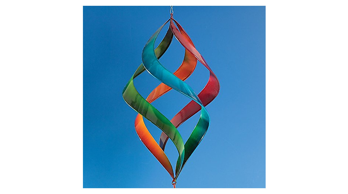 Rainbow Enameled Wind Spinner - 28" Garden Yard Art | Weather-Resistant ...
