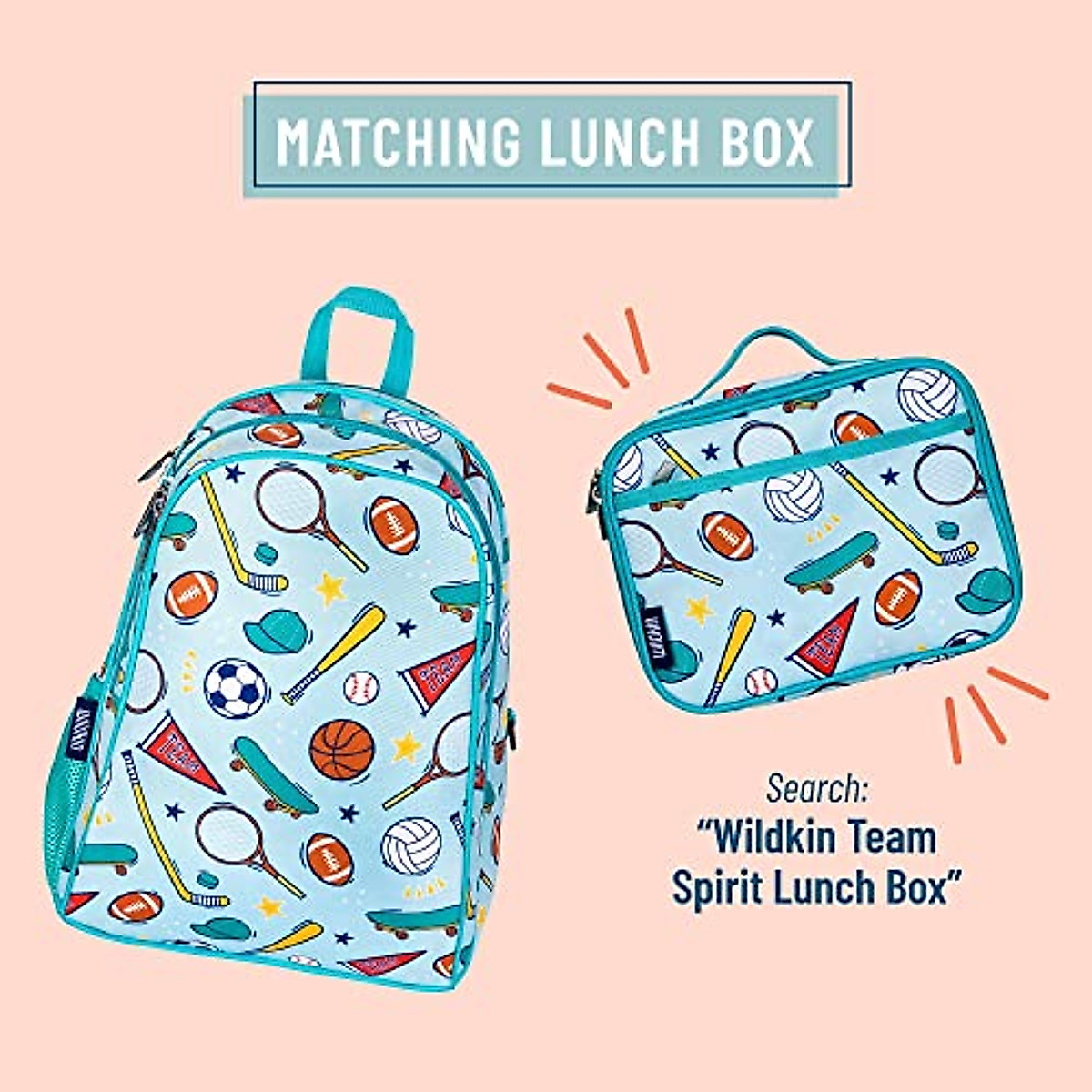 Wildkin 15-Inch Kids Backpack for Boys & Girls, Perfect for Early Elementary, Backpack for Kids Features Padded Back & Adjustable Strap, Ideal for School & Travel Backpacks (Team Spirit)