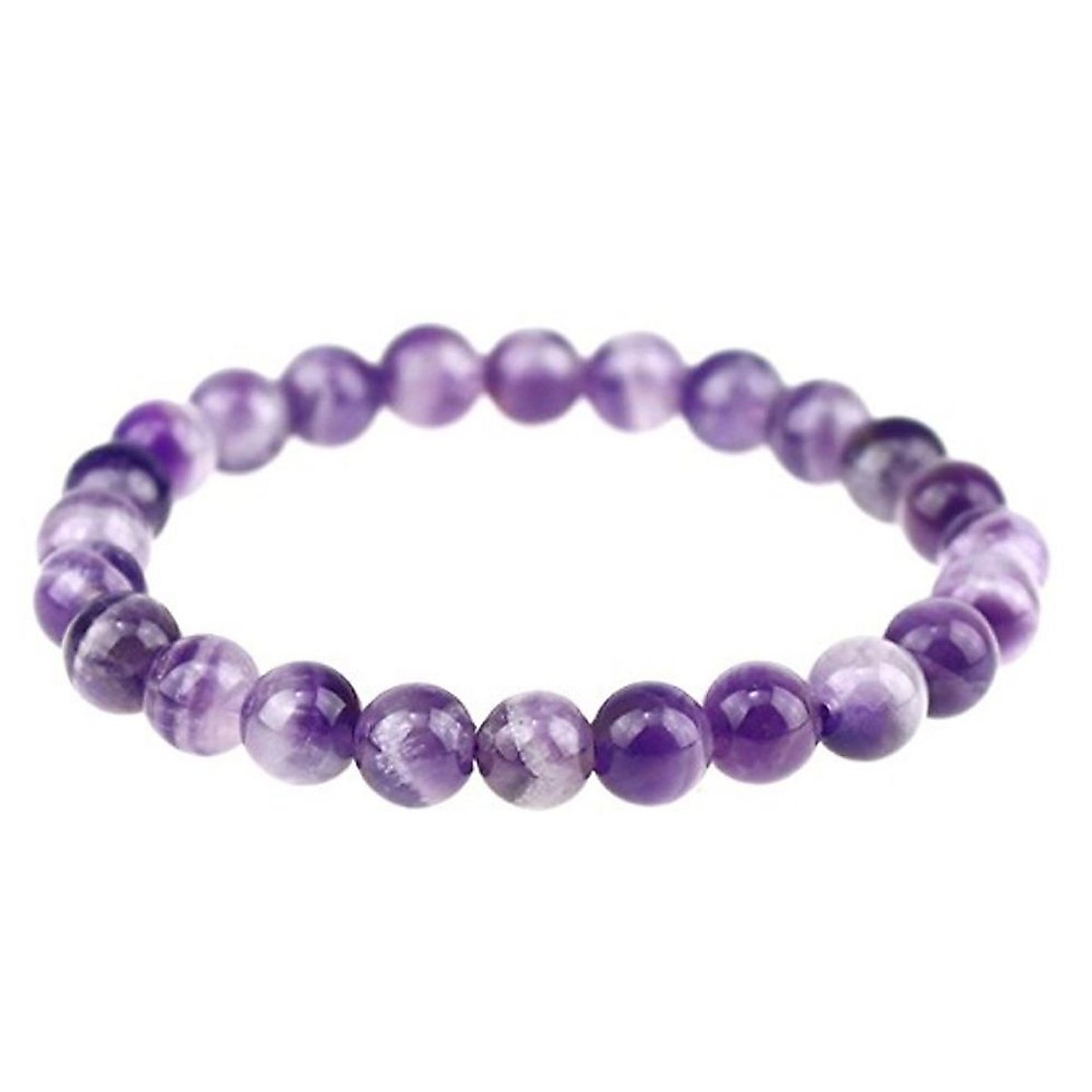 Adabele Real Natural Purple Amethyst Bracelet 7.5 inch Stretch Gemstone Beaded Bracelet Chakra Healing Crystal Stone Jewelry Women Men Mom Gift (Unisex) GB8-B16