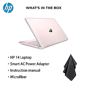 2021 Newest HP Premium 14 inch HD Laptop, Intel Dual-Core Processor Up to 2.6GHz, 4GB RAM, 64GB eMMC Storage, Webcam, Bluetooth, HDMI, Wi-Fi, Rose Pink, Windows 10 with 1 Year Microsoft 365 (Renewed)