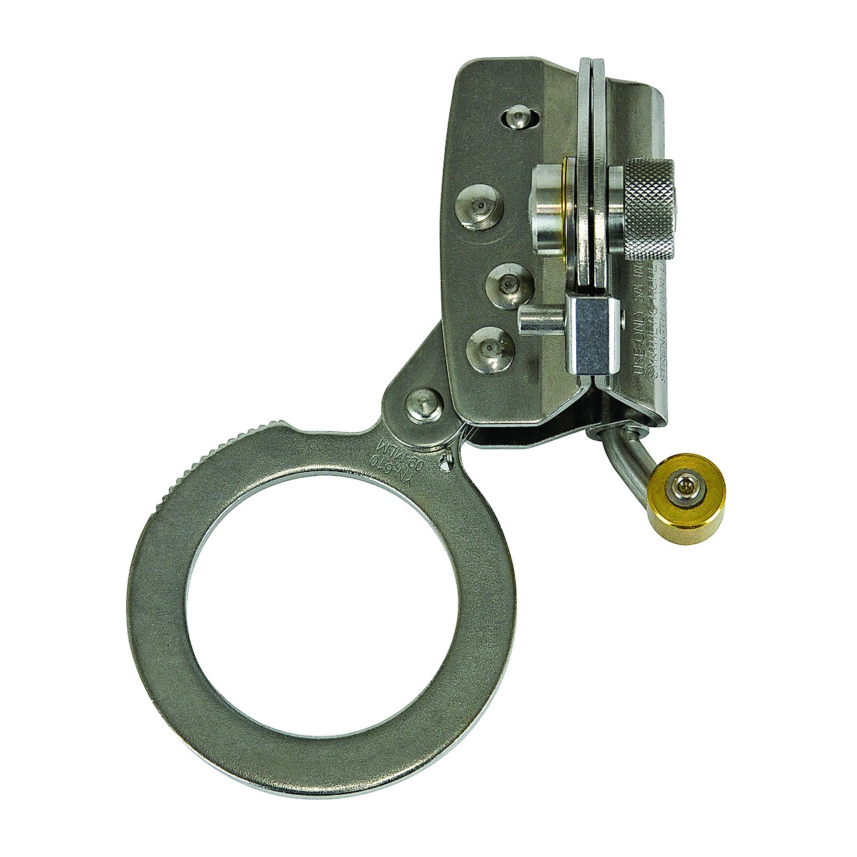 FallTech 7491 Rope Grabs Self-Tracking, Hinged for 5/8" Rope, Stainless Steel with Secondary Safety Latch, Natural