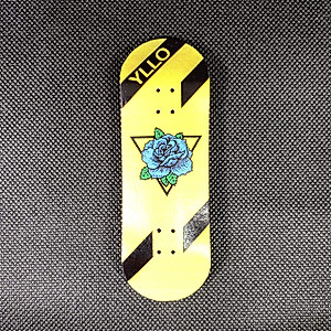 Yllo Blue Rose Complete 5 Ply Wood 100mm x 33mm Fingerboard with Upgraded 32mm Trucks, Lock Nuts, CNC Wheels