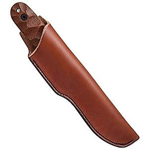 ESEE PR4 Fixed Blade Survival Knife, Black Oxide Finish, Leather Sheath