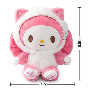 Maikerry My Melo Plush Doll 8", Kawaii Melo Cinnamon Anime Plush Figure Toy, Cute Stuffed Animal Pillow, Perfect Cartoon Theme Party Favor for Girls Children Fans Birthday Decoration (Pink)