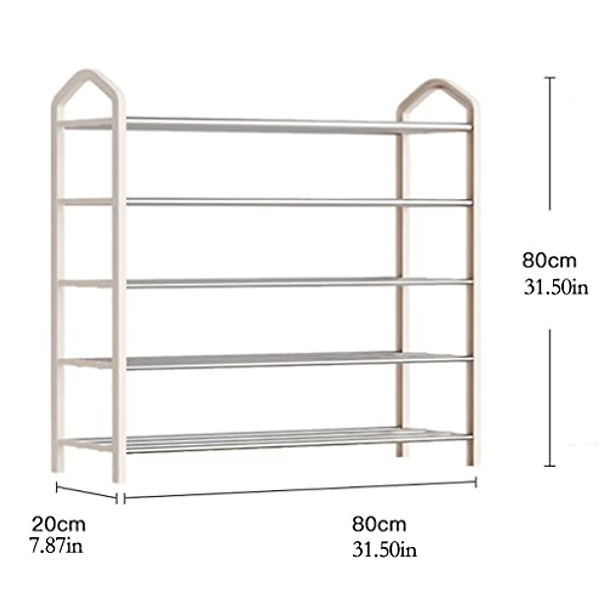 Shoe Rack Shoe Shelf Stackable Shoe Rack 5-Tier Shoe Rack, Shoe Shelf Storage Organizer for Entryway Living Room Hallway, Large Capacity, Bedroom Shoe Organizer, Beige Shoe Bench Stackable Shoes Rack