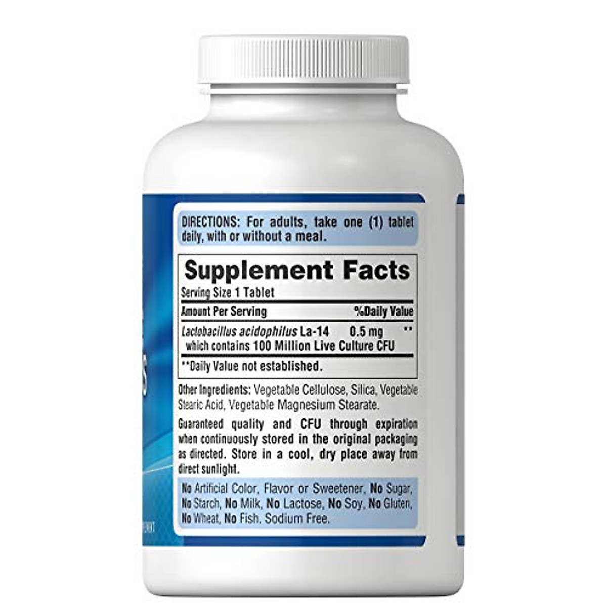 Puritan's Pride Probiotic Supplement, Acidophilus, Capsule, 250 Count(Pack of 1)