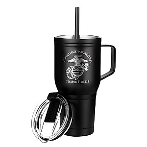 Military Veteran Products 30 oz USMC Coffee Tumbler with Handle- Double Wall Vacuum Insulated Stainless Steel Marine Corps Tumbler Travel Mug – USMC Vet Owned Business