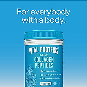 Vital Proteins Collagen Peptides Powder, Unflavored with Hyaluronic Acid and Vitamin C, 9.33 oz, Pack of 1