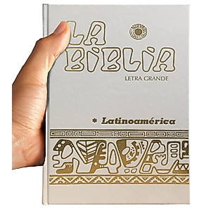 Coladera La Biblia Catolica Latinoamericana Letra Grande Edicion Cartone en Español con Señalador Biblico - The Latin American Catholic Bible Spanish Edition with Bookmarks (White)