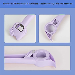Stainless Steel Corkscrew Wine Opener Waiters Corkscrew New 2022 Multi-Functional 4-in-1 Suitable for Beer Beverage Can Opener Used in Kitchen Restaurant Chateau and Bars（Purple）