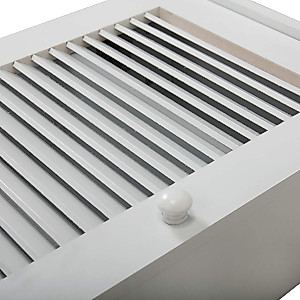 UIKJIM Wall Mounted Cabinet, White Bathroom Storage Cabinet with Louvered Door and 3 Shelves, Hanging Medicine Cabinet for Bathroom, Bedroom, Kitchen, Entryway