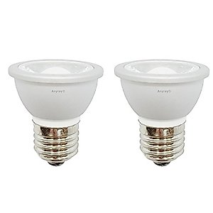 Anyray 2-LED Light Bulbs HR16 120V 5W E27 MR-16 JDR C Hood Lamp Short Neck E26 (Warm White)