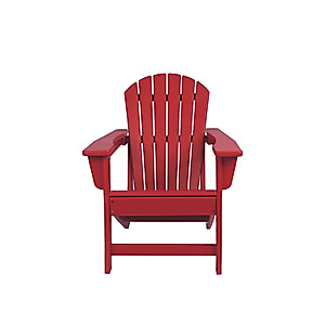 NewTechWood Child Adirondack Patio Chair Weather Resistant, Easy Installation, Widely Used in Outdoor, Fire Pit, Deck, Lawn, Outside, Garden Chairs (Ruby Red)