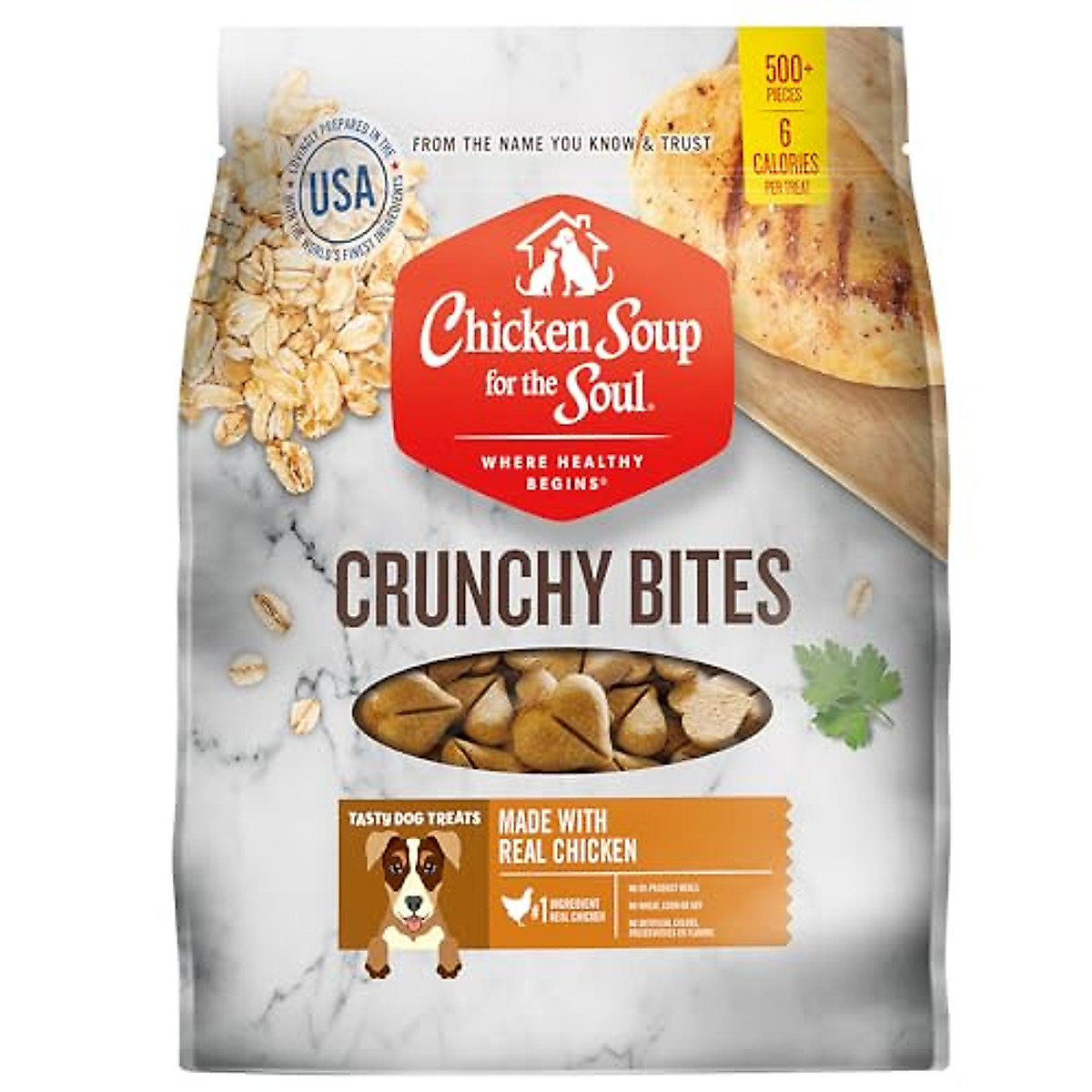 Chicken Soup For The Soul Crunchy Bites Dog Treats, Chicken, 32 Ounce Bag | Soy, Corn & Wheat Free, No Artificial Flavors or Preservatives