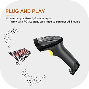 1D Laser Wired Barcode Scanners Readers, Wired Handheld Laser Barcode Scanner, Automatic 1D Bar Code Reader for Supermarket, Convenience Store, Warehouse