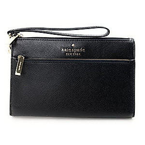 Kate Spade Medium Saffiano Leather Wristlet (Black)