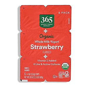 365 by Whole Foods Market, Yogurt Strawberry 6Pk Organic, 24 Ounce