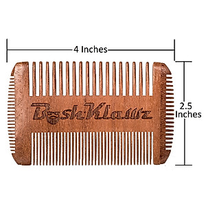 4Klawz Beard Comb - Pocket Comb for Men's Hair Beard Mustache and Sideburns with 4 Sides of Wide & Fine Teeth - Best Bearded Man Grooming Gift Special