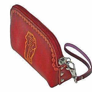 Genuine Leather Elephant Change Purse, Wallet, Handmade Red Elephant Coin Purse