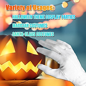 1 Pair (2 Gloves) - Gloves Legend - 100% White Cotton Marching Band Parade Formal Dress Costume Gloves For Men and Women - Medium