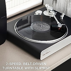 Victrola Stream Carbon Turntable - 33-1/3 & 45 RPM Vinyl Record Player, Works with Sonos Wirelessly, High Precision Cartridge, Semi-Automatic, Wi-Fi, RCA, Pre-Amp Out, Sleek & Stylish, Matte Finish
