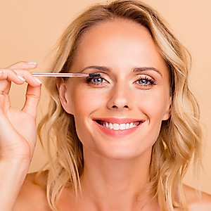 12 Pieces Eyebrow Brush Angled Eye Brow Brush and Spoolie Brush Double Ended Eyebrow Brushes Multi-functional Mini Eyelash Brushes for Precision Application Blending Tinting Eyebrow Powders Waxes Gels