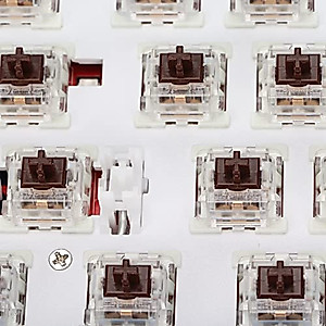 Yunseity PC Gaming Keyboard, 2.4G Wireless Bluetooth Type C Wired Keyboard Compact Mini Mechanical Keyboard with White Light for Laptop PC, Plug and Play(Brown Switch)