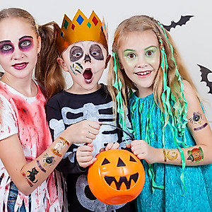 Sinmoe 120 Pcs Glitter Religious Halloween Temporary Tattoos for Kid Christian Temporary Tattoos Stickers Bible Verse Tattoos Temporary Cross Pumpkin Ghost Halloween Party Favors for Kid Men Women