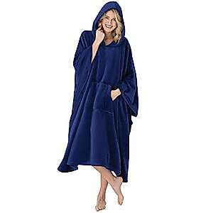 PajamaGram Women's Wearable Throw Bathrobe, Twilight, One size