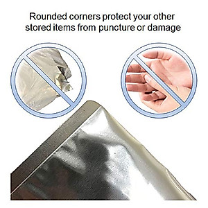 PackFreshUSA: Quart (7" x 9" x 3") AirTight Seal-Top Stand-Up Mylar Pouch Bags for Long-Term Food Storage - Premium 7 Mil Thick (Per Side) - Resealable - Heat Sealable - Rounded Corners - 50 Pack